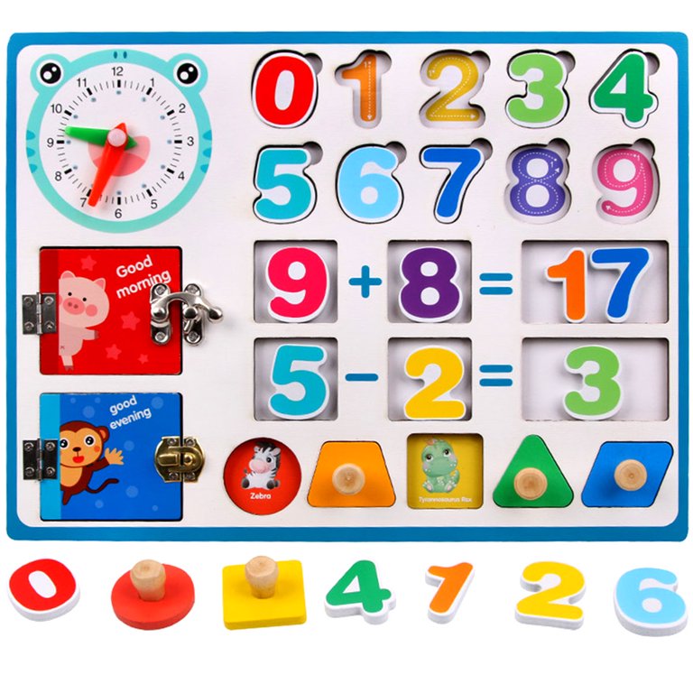 Panou Educațional cu Cifre,Figuri geometrice și Ceas – kinder.md