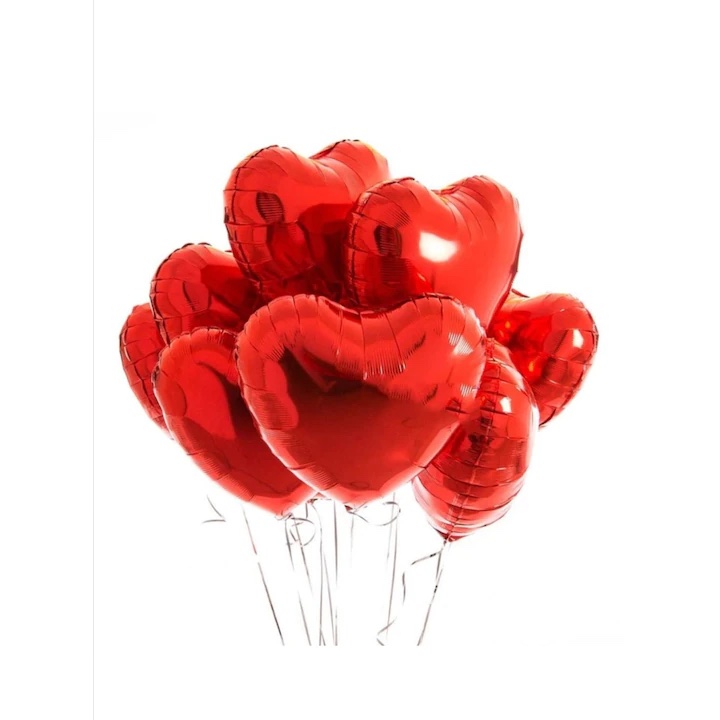 Set 5 inimi din folie Rosii cu Heliu – kinder.md