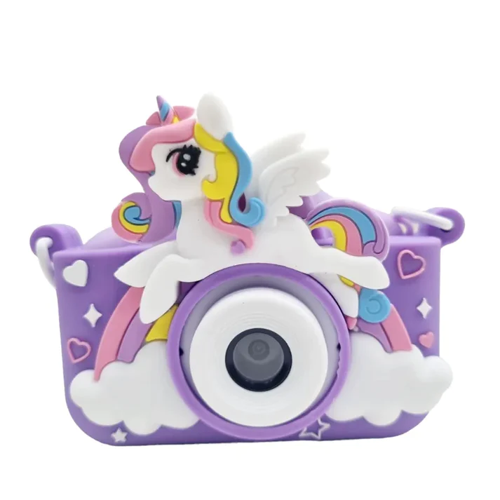 Camera Foto Digitală pentru Copii, Design Unicorn Mov, HD, Husă ...