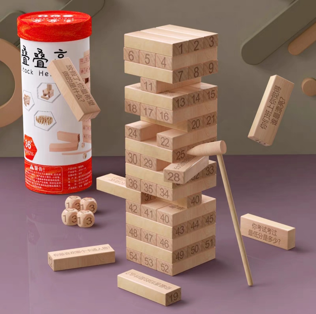 Joc Jenga Premium, Turnul Instabil 54 pcs – kinder.md