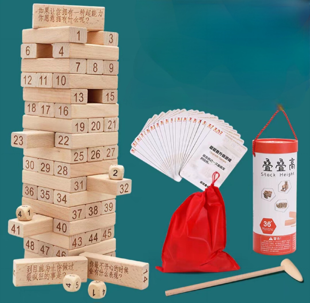 Joc Jenga Premium, Turnul Instabil 54 pcs – kinder.md