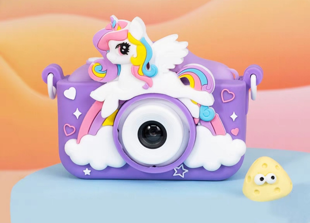 Camera Foto Digitală pentru Copii, Design Unicorn Mov, HD, Husă ...