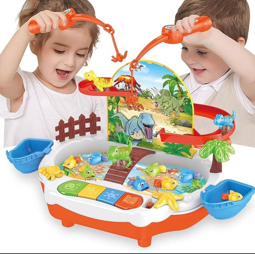 Joc Muzical Pescuit Magnetic cu Peștișori și Dinozauri Plastic – kinder.md