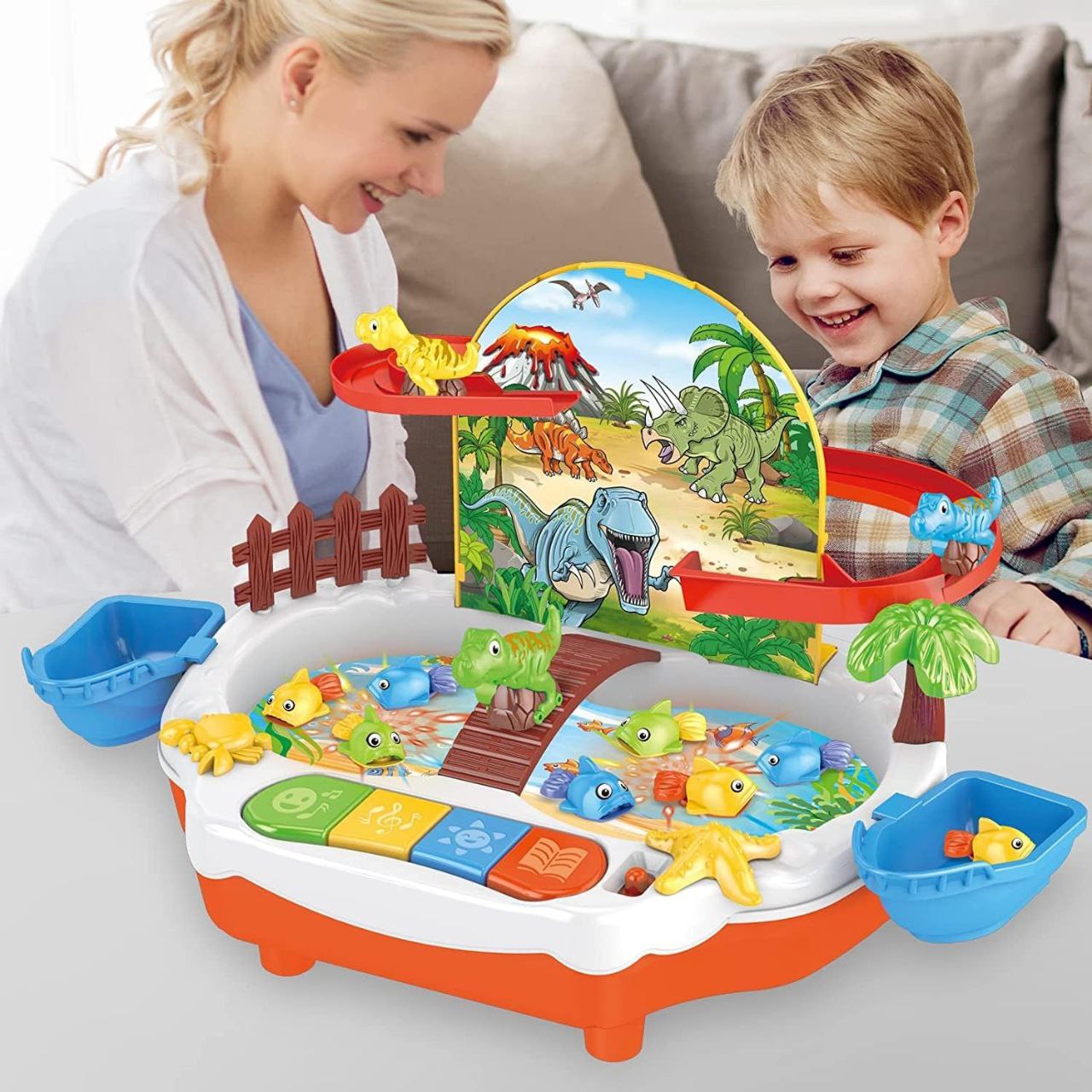 Joc Muzical Pescuit Magnetic cu Peștișori și Dinozauri Plastic – kinder.md