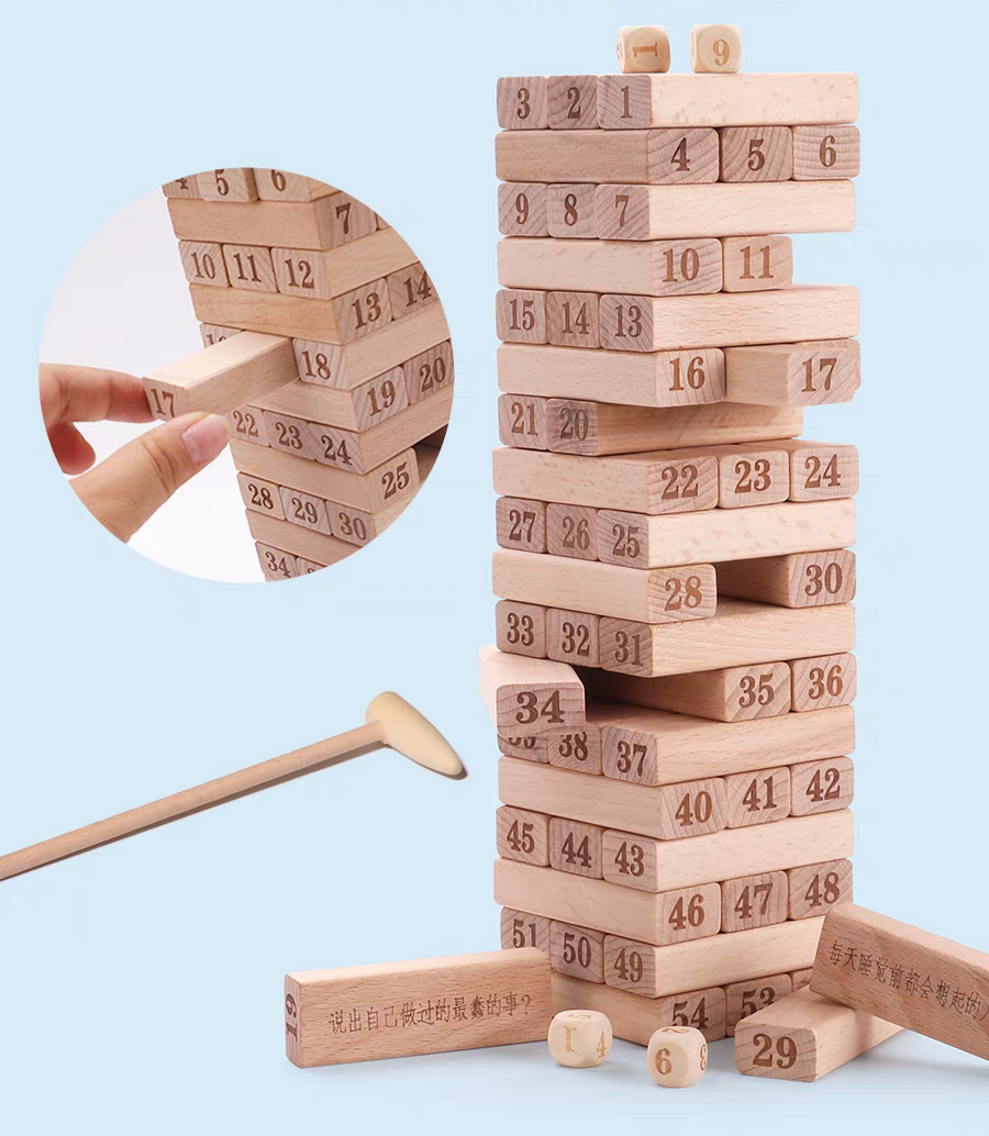 Joc Jenga Premium, Turnul Instabil 54 pcs – kinder.md