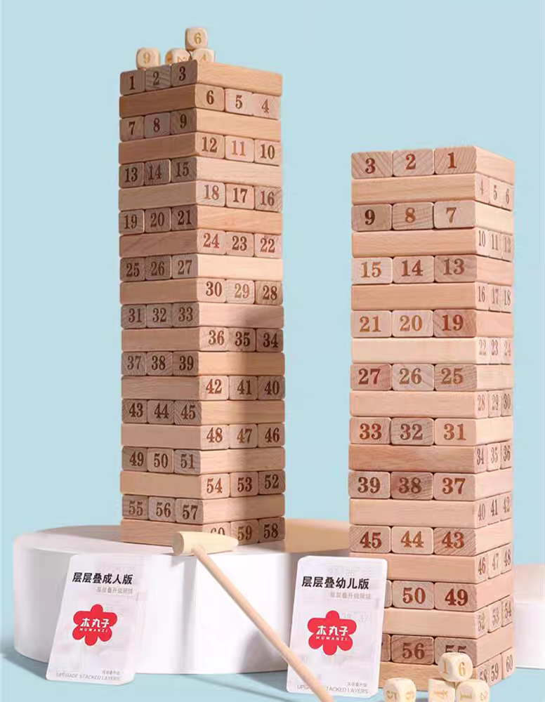 Joc Jenga Premium, Turnul Instabil 54 pcs – kinder.md